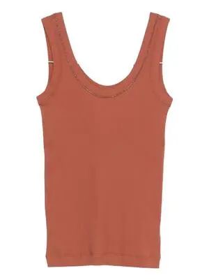Brunello Cucinelli Cotton Tank Top Orange