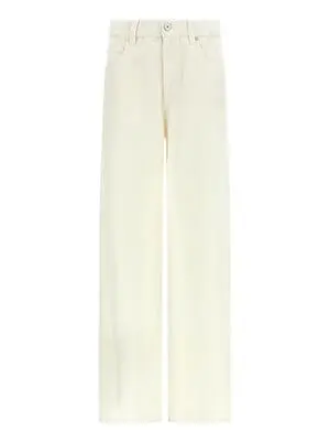 Brunello Cucinelli Cotton And Linen Blend Trousers - White