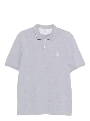 Brunello Cucinelli Logo Cotton Polo Shirt - Grey