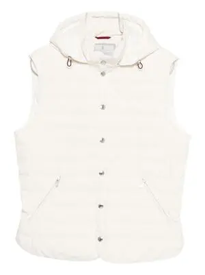Brunello Cucinelli Hooded Down Vest - White