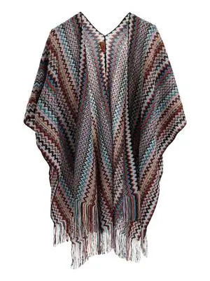 Missoni Poncho With Fringes - Multi