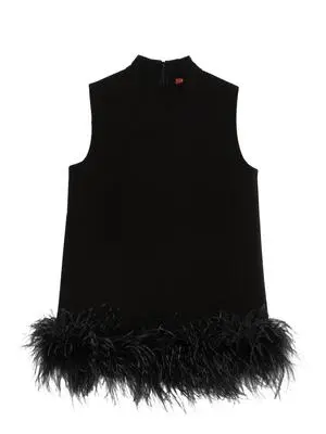 Max Mara Feathered Top - Black