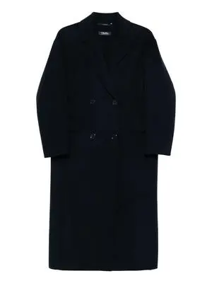 Max Mara Wool Long Coat Blue