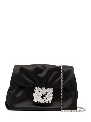 ROGER VIVIER Rv Bouquet Satin Clutch - Black