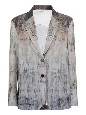 SISSIOTTOSTYLE Printed Single-breasted Blazer Jacket - Brown