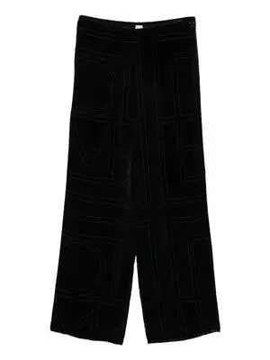TOTEME Monogram Pajama Trousers - Black