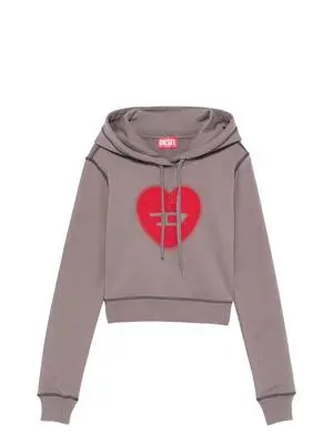 DIESEL® Heart Cotton Hoodie - Grey