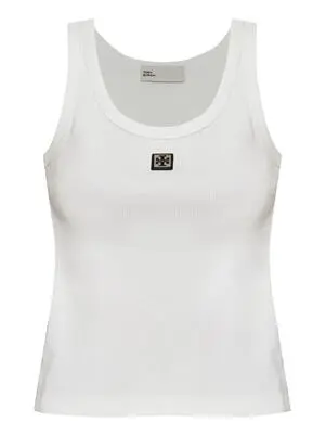 Tory Burch Logo Cotton Tank Top - White
