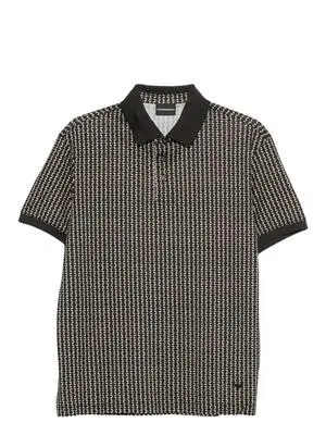 Emporio Armani Cotton Blend Polo Shirt - Black