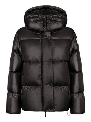 AFTER/LABEL Feather Coat With High Neck - Black