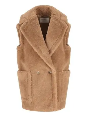 Max Mara Wool Double-breasted Vest - Beige