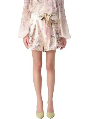 Zimmermann Printed Silk Shorts - Beige
