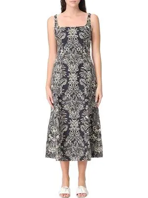 Ulla Johnson Printed Midi Dress - Black