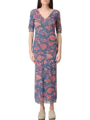 Etro Printed V-neck Midi Dress - Blue