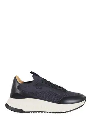BOSS Lace Up Sneakers - Navy