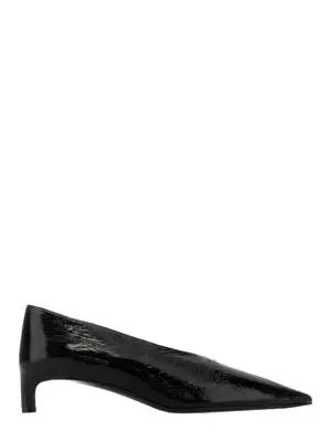 JIL SANDER Patent Leather Pointed Toe Pumps - Black