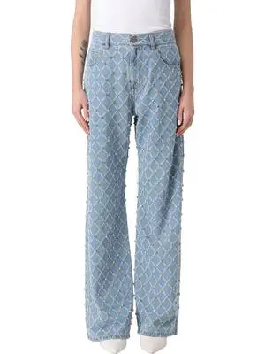PINKO Embellished Wide-Leg Jeans