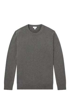 Sunspel Cashmere Crew Neck Sweater Green