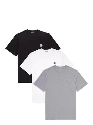 Moncler Three-pack Logo-appliquéd Cotton-jersey T-shirts - Multi