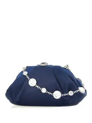Judith Leiber Gemma Satin Clutch Navy
