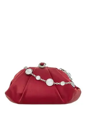 Judith Leiber Gemma Satin Clutch Red