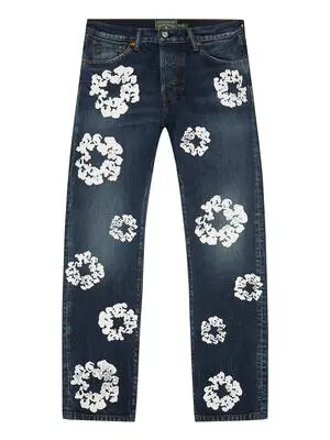 DENIM TEARS Straight Cotton Wreath Denim Pant - Blue