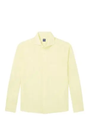 Fedeli Phil Cutaway-collar Linen Shirt - Yellow