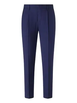 Sunspel Tapered Pleated Virgin Wool-Twill Trousers 28w 32l Navy