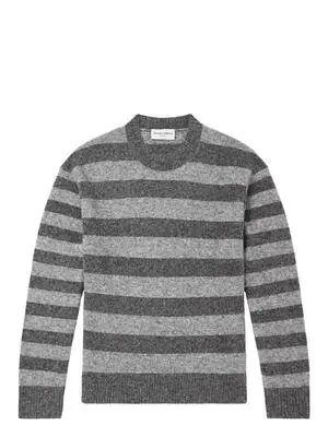 Officine Générale Randy Striped Knitted Sweater - Gray