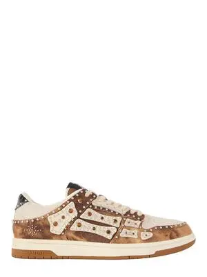 Amiri AMIRI Skel-Top Appliquéd Denim Sneakers Brown