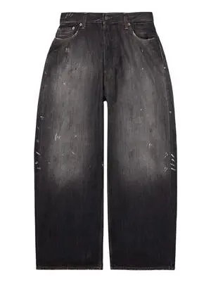 Acne Studios Paint-splattered Wide-leg Jeans - Black