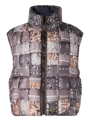 Kapital Quilted Patchwork Bandana-print Gilet - Brown