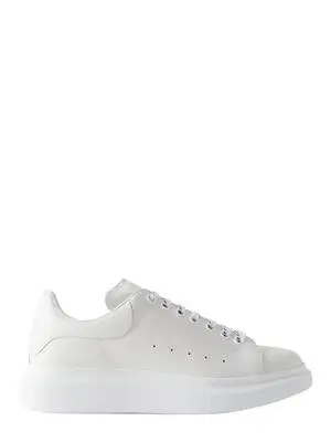 Alexander McQueen Exaggerated-sole Leather Sneakers - White