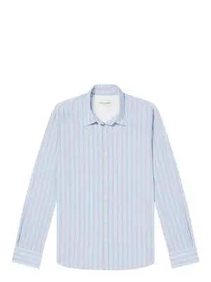 Officine Générale Giacomo Striped Cotton-poplin Shirt - Blue