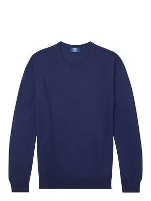 Fedeli Wool Crewneck Sweater Navy