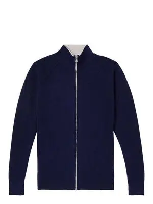 Eleventy Cashmere Zip-up Sweater - Blue