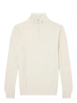 Fedeli Cashmere Half-zip Sweater - Neutrals