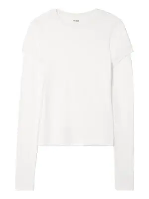 RE/DONE Layered Micro Modal And Supima Cotton-blend Jersey T-shirt - Off-white