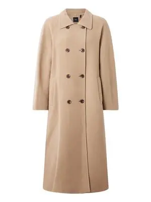Theory Double-breasted Wool And Cashmere-blend Coat - Neutrals