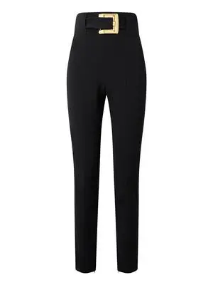 Balmain Belted Stretch-ponte Skinny Pants - Black