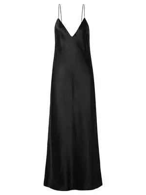 Khaite Taja Satin Maxi Dress - Black