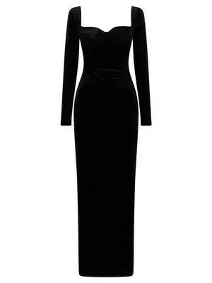 Balenciaga Velvet Bustier Gown - Black