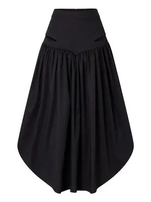 TOLU COKER Iyawo Cutout Twill Maxi Skirt - Black