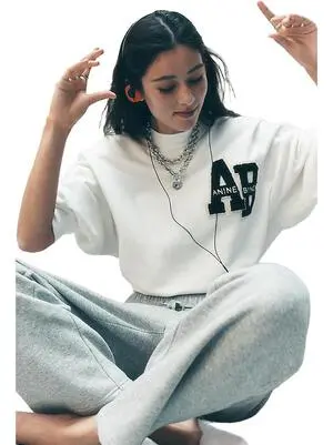 ANINE BING Miles Oversized Sweatshirt - Off-white