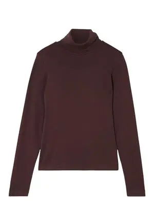 FLORE FLORE Dinah Ribbed Turtleneck Top