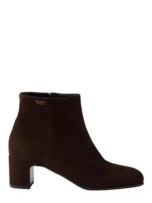 Prada Suede Ankle Boots - Black
