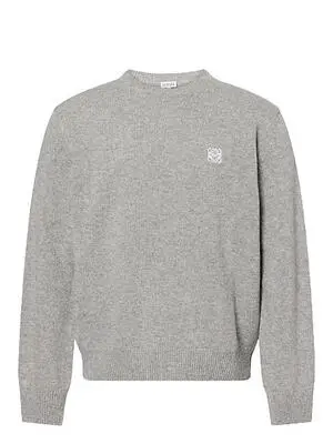 Loewe Anagram Relaxed-fit Wool Jumper - Grey Melange