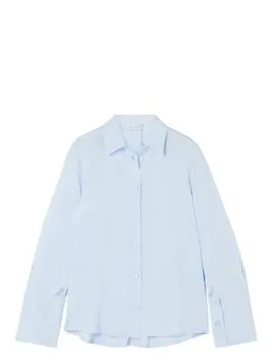 Max Mara Voliera Silk-blend Crepe Shirt - Blue
