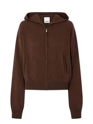 ALLUDE Wool And Cashmere-blend Hoodie - Brown