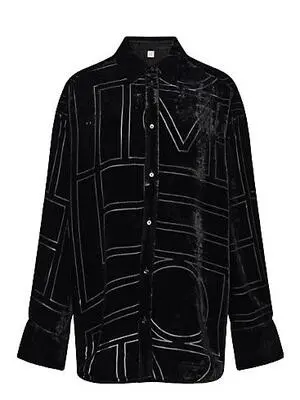 TOTEME Oversized Devoré Silk-blend Shirt - Black